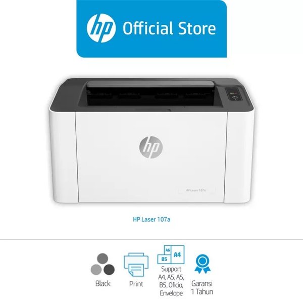 Jual HP ORIGINAL Laser 107a Printer 4ZB77A - Mono - Print | Shopee ...