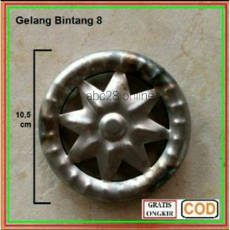 Jual Ring bintang 8 gelang bintang besi plat tampilan 2 muka ornamen ...