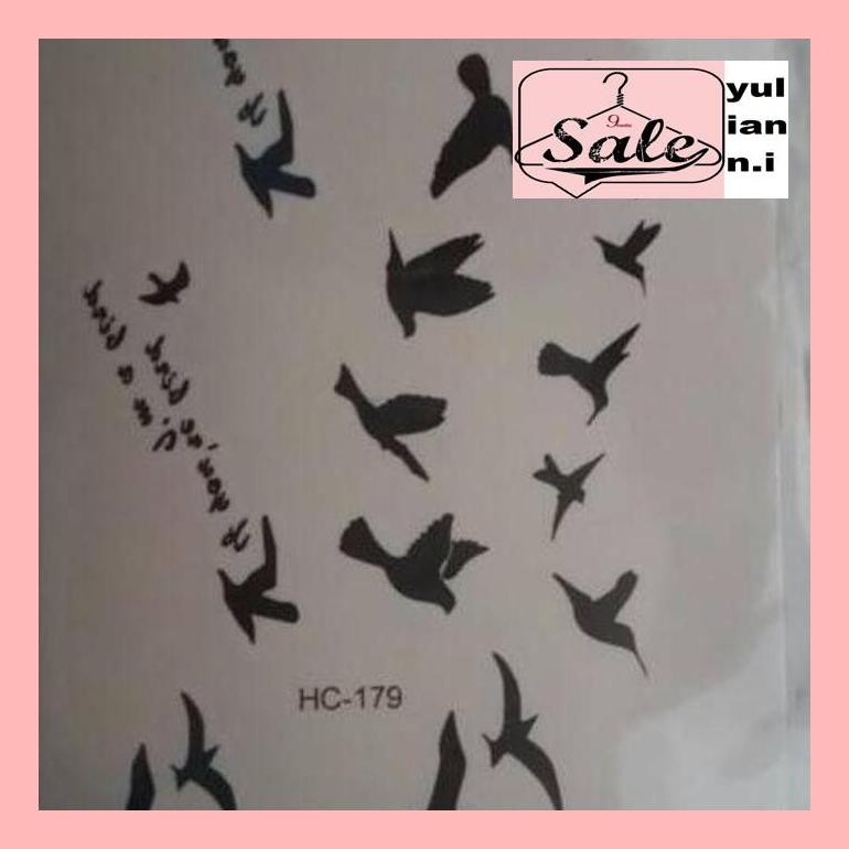 Jual Pkits0 Temporary Bird Tattoo Sticker / Tato Burung / Tatoo Import ...