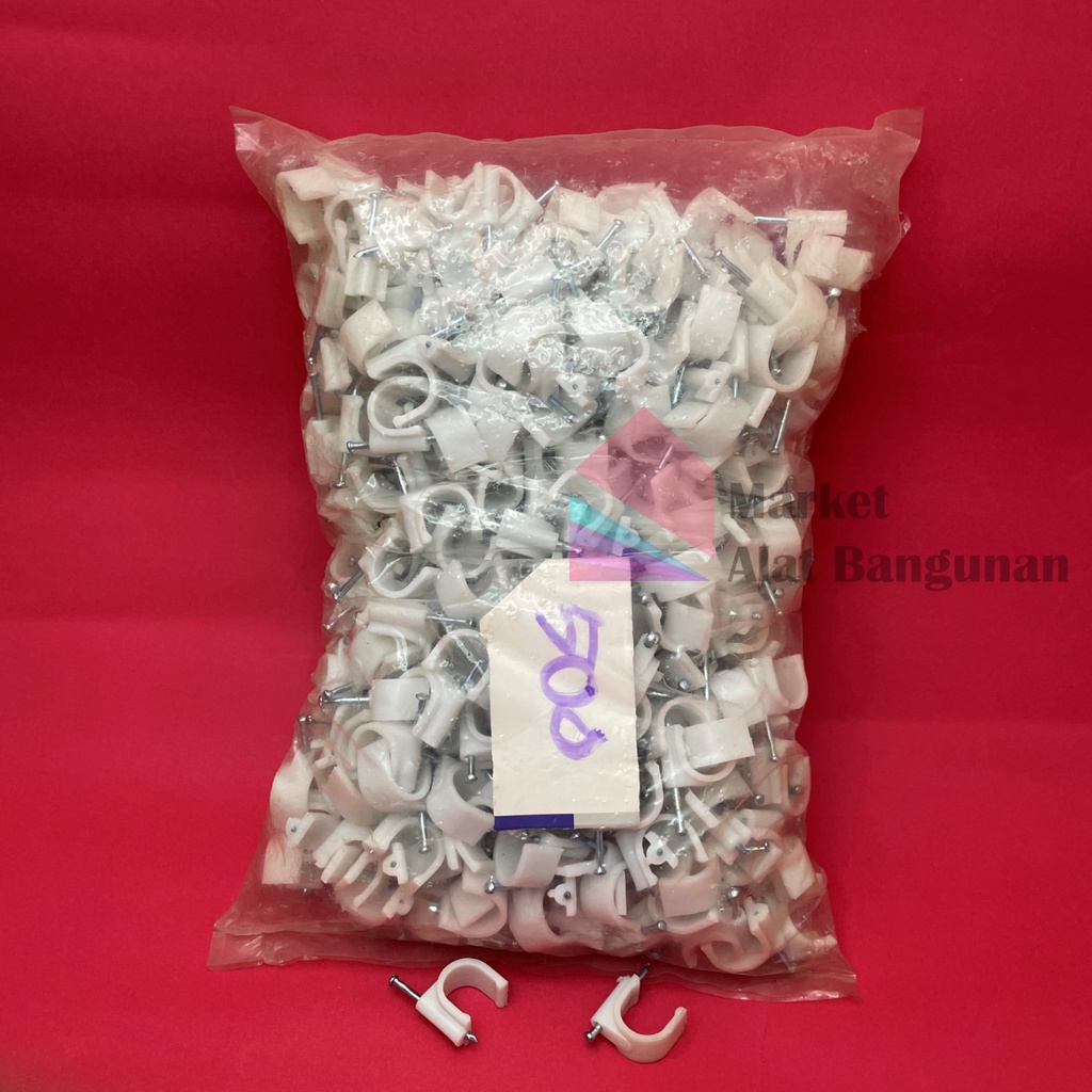 Jual Klem Pipa Listrik PVC + Paku Beton 5/8" Per 1 Pcs / Klem Pipa ...