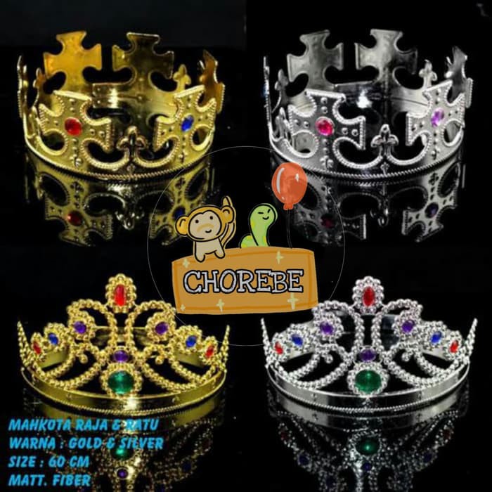 Jual Mahkota Pesta Raja / Ratu, Crown Party King / Queen (Gold, Silver ...
