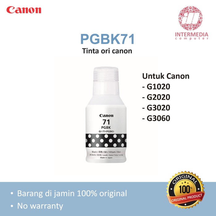 Jual Tinta Printer Canon Original Ori PGBK 71 Black | Shopee Indonesia