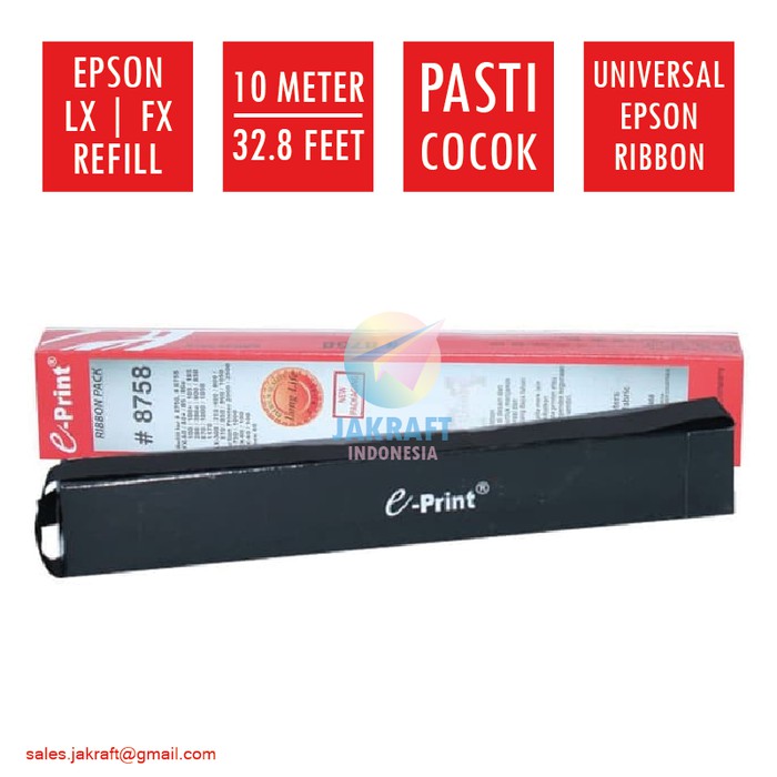 Jual Refill Pita EPSON Ribbon Cartridge 8758 LX-300 LX-800 dari E-PRINT ...