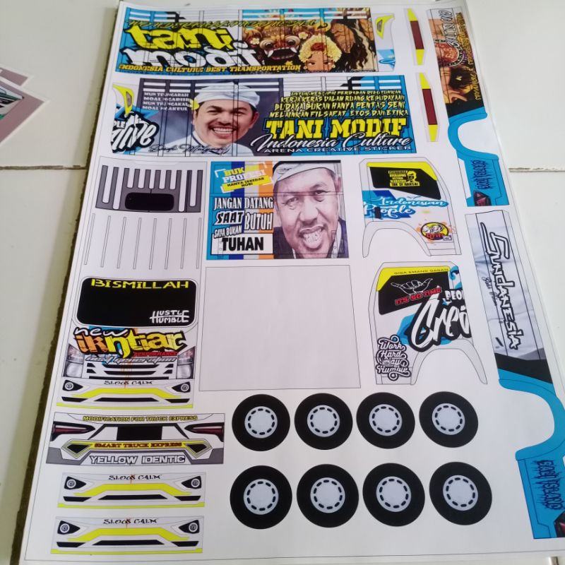 Jual Stiker Mobil truk oleng pola stiker Miniatur truck oleng Stiker ...