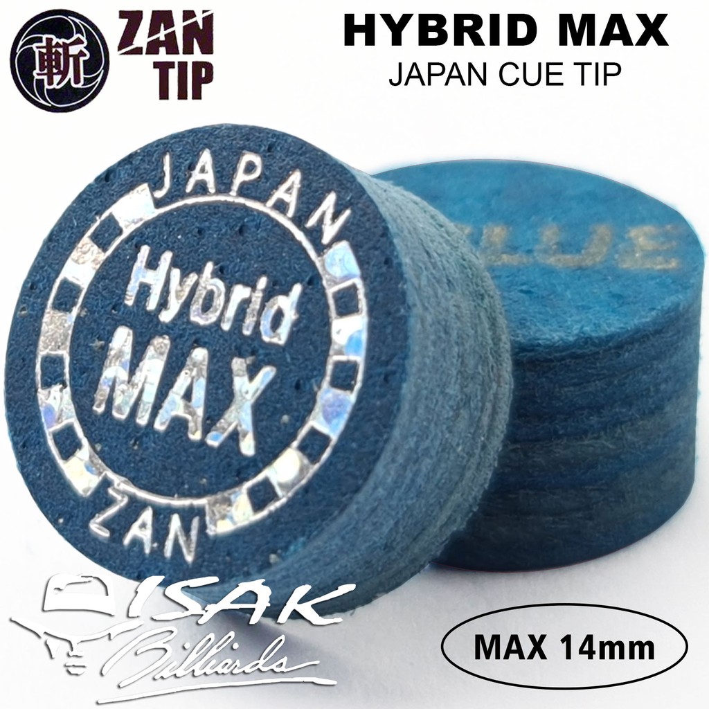 Jual Zan Hybrid Max- 14mm Medium Japan Laminated Cue Tip Pool Billiard ...