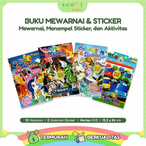 Jual Buku Mewarnai Anak dan Sticker Buku Warna Anak Aktivitas Sticker ...