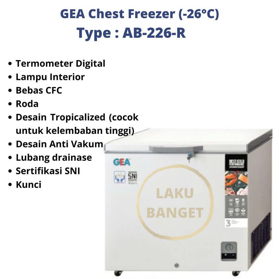 Jual GEA Chest Freezer AB-226-R / Freezer Box GEA AB226R | Shopee Indonesia