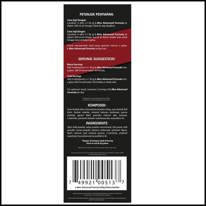 Jual Produk Terbaik - L-Men Hi Protein Whey Advanced Choco Vanilla ...