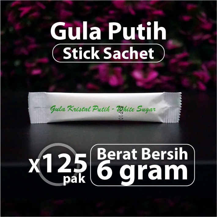 Jual Paket 125 pcs - White Sugar Stick Sachets -Gula Putih Saset Hotel ...