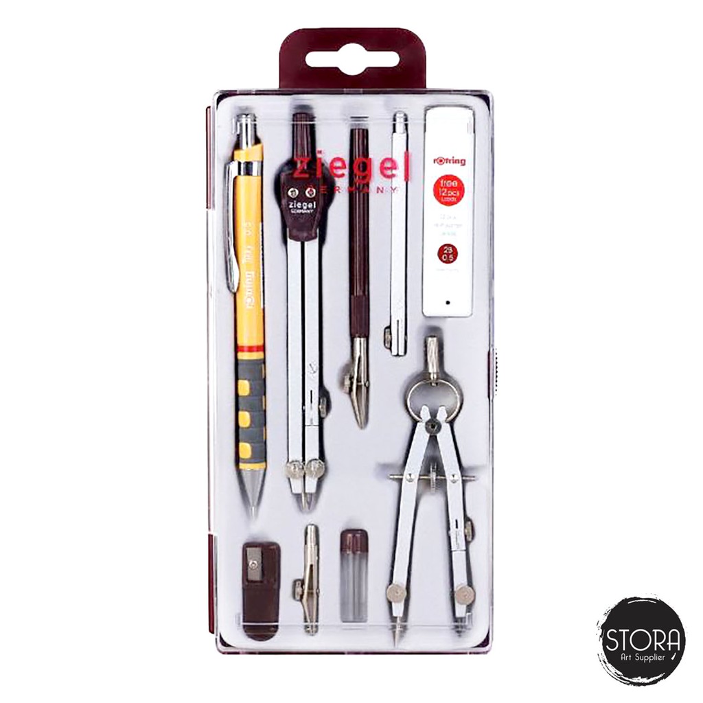 Jual Rotring Ziegel Compass Set / Jangka Compass Set | Shopee Indonesia