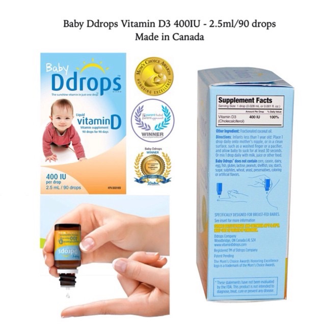Jual Baby Ddrops Vitamin D3 400IU for newborn - 12 months | Shopee Indonesia