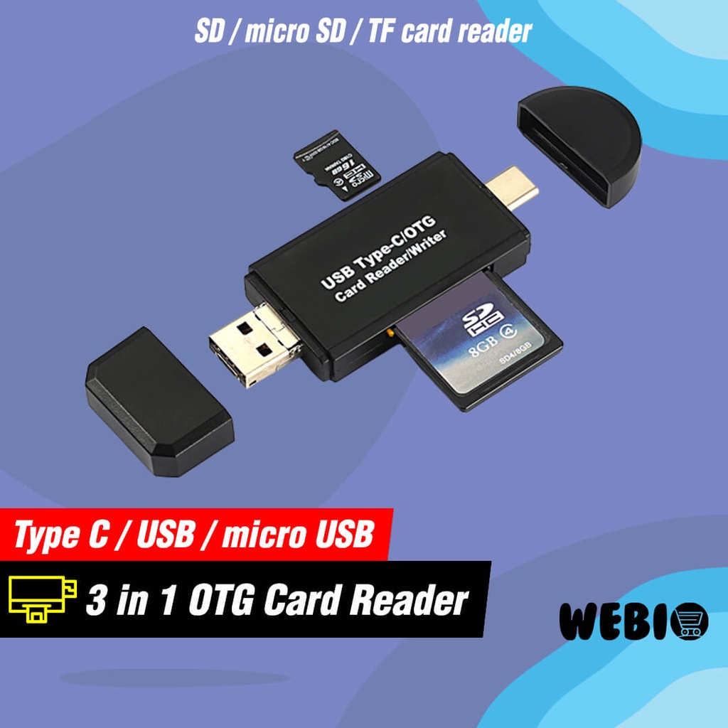 Jual Card Reader Type C / USB / Micro USB / SD / Micro SD Card Rider OTG HP | Shopee Indonesia