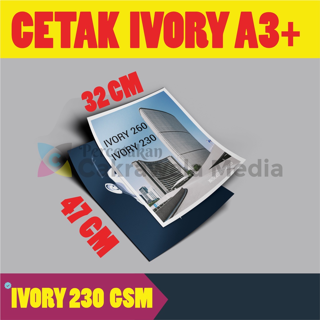 Jual PRINT CETAK A3+ IVORY / ART Carton 230/260GSM FULL COLOR GLOSSY ...