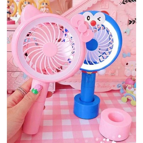 Jual Kipas Angin Tangan Karakter + lampu led/Kipas genggam/Fan Portable ...