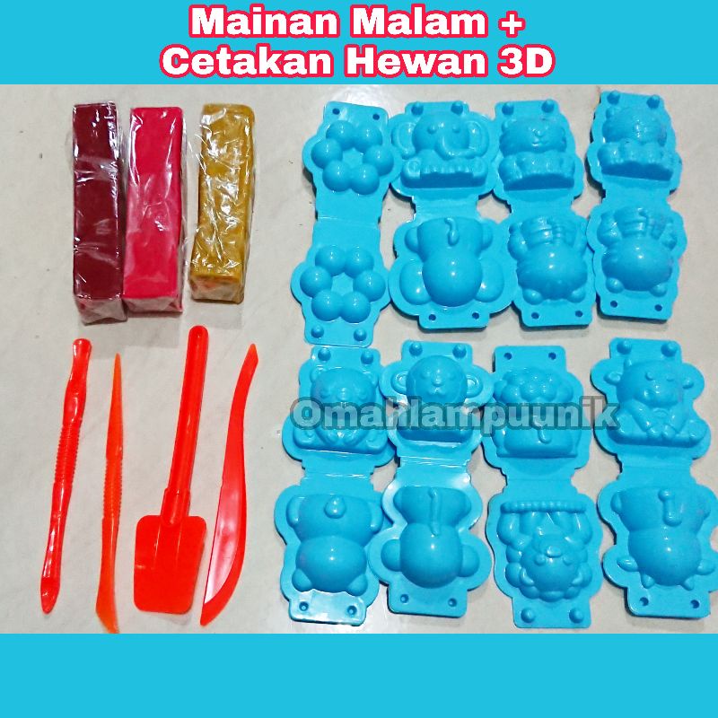 Jual MAINAN MALAM/MAINAN LILIN LENGKAP DENGAN CETAKAN HEWAN 3D/MAINAN ...