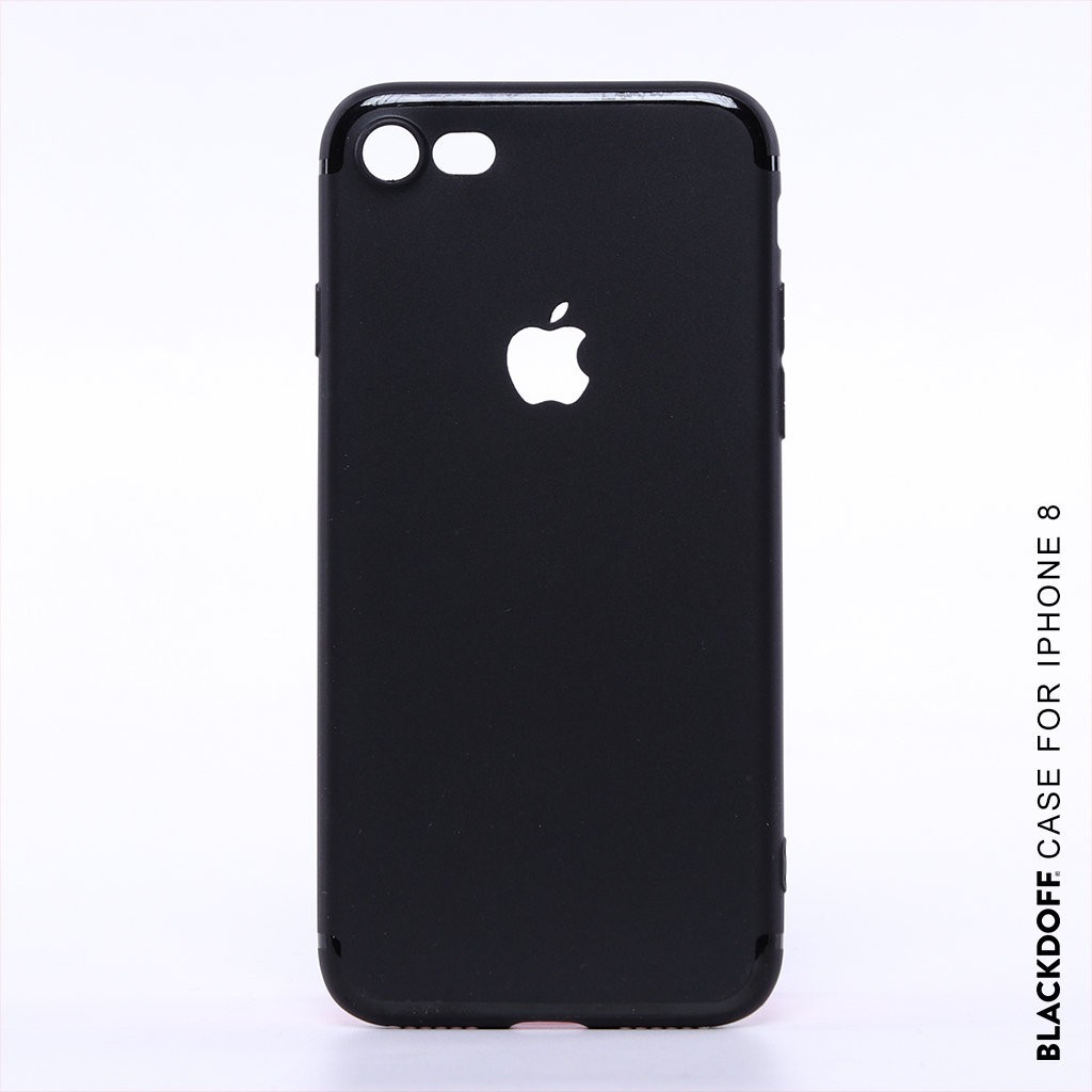 Jual BLACKDOFF Softcase Case iPhone 8 Black Matte Doff Cut Apple Logo ...