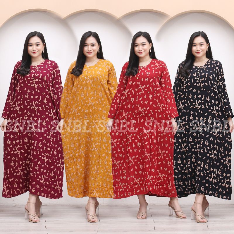 Jual Daster Panjang Motif Alina Uget Longdress Batik Cap Bahan Rayon ...