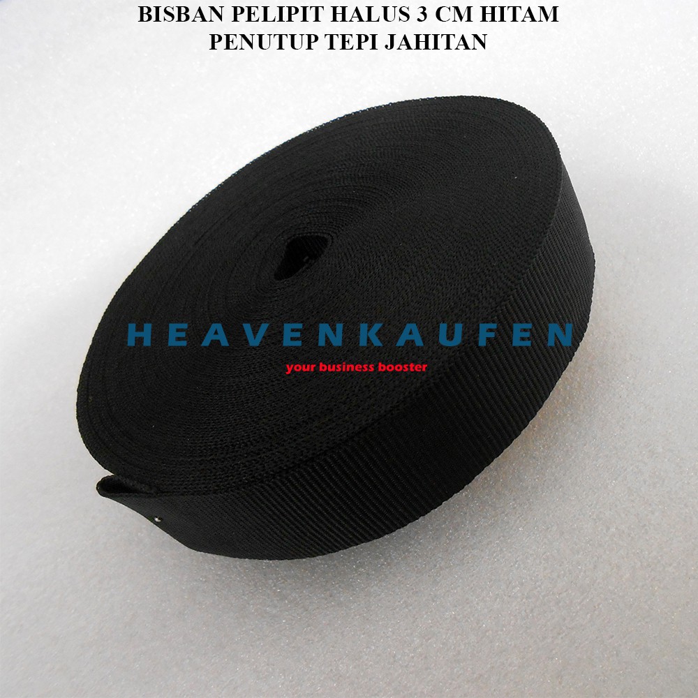 Jual Bisban Pelipit Bungkus Tutup Tepi Jahitan Halus Warna Hitam Lebar ...