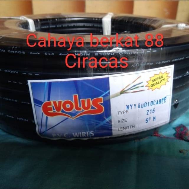 Jual kabel listrik pln lampu 2x1.5 Evolus hitam/meter serabut kawat ...