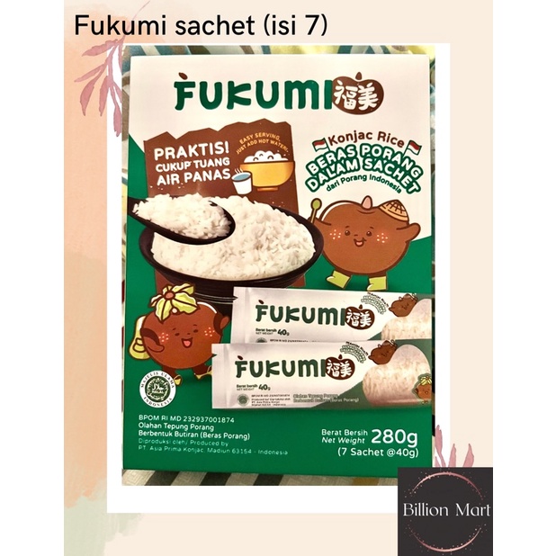 Jual FUKUMI Beras Porang Box Sachet - Shirataki/Konjac Rice 7x40gr ...