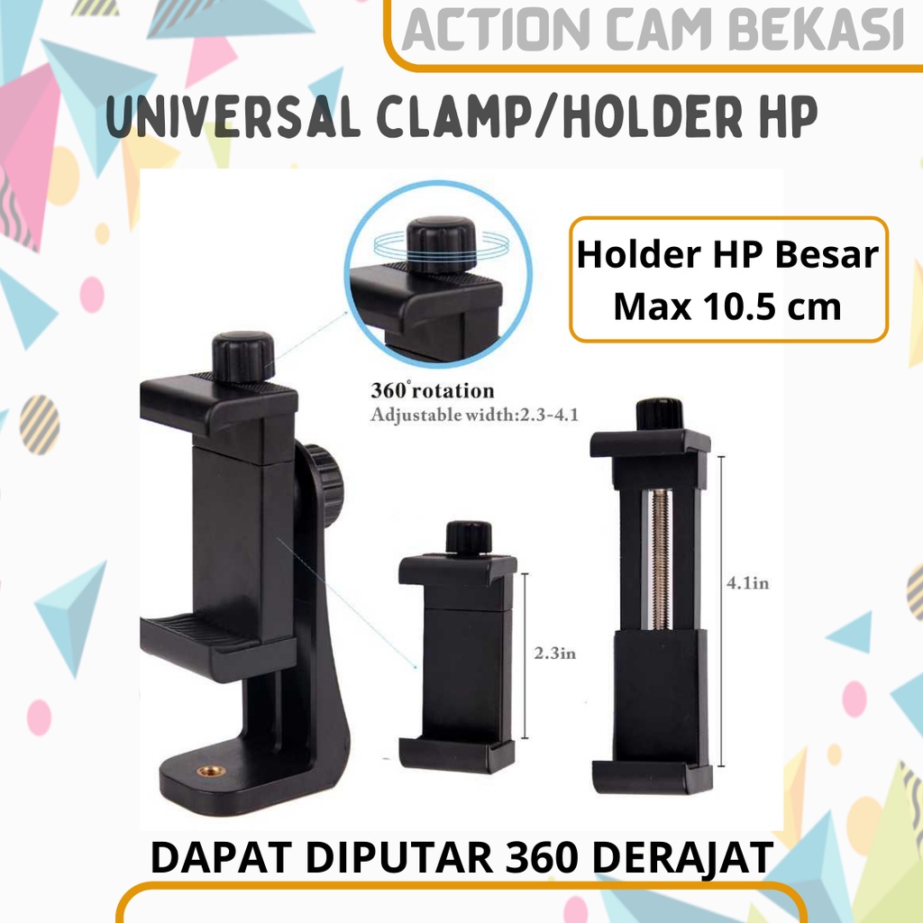 Jual Phone Holder HP Universal Clamp Jepit Handphone 360 Degree Model ...