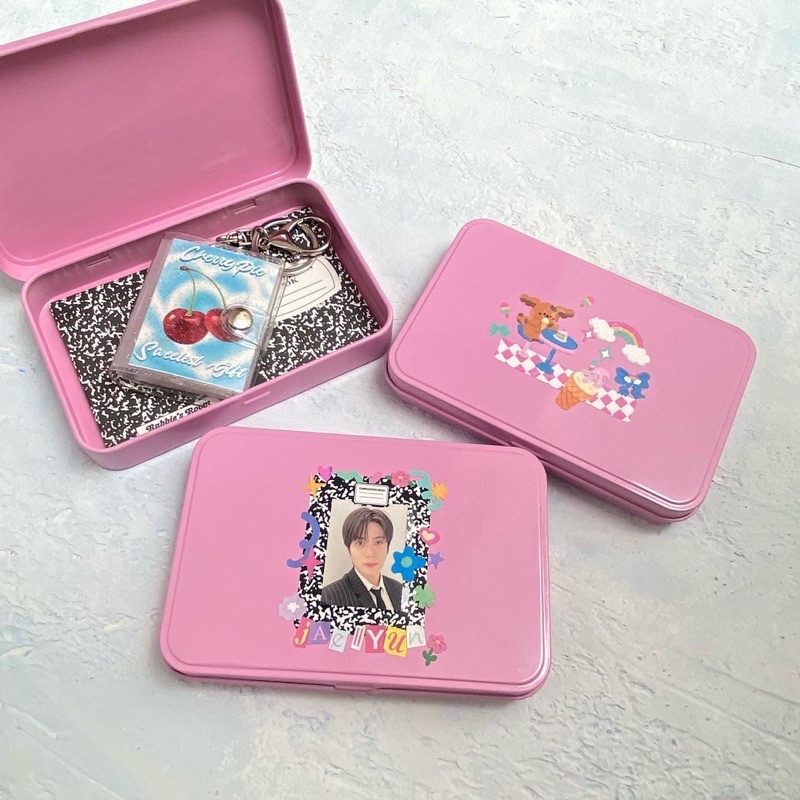 Jual PEANUT ROOM | Pink Tin Case - Tempat box kotak koleksi stiker ...