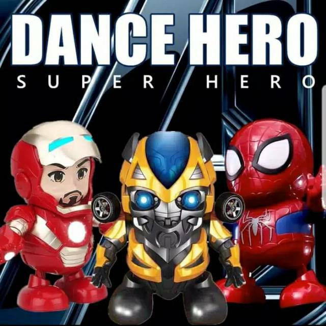Jual MAINAN DANCING ROBOT AVENGER DANCE HERO ULTRAMAN SPIDERMAN IRONMAN ...
