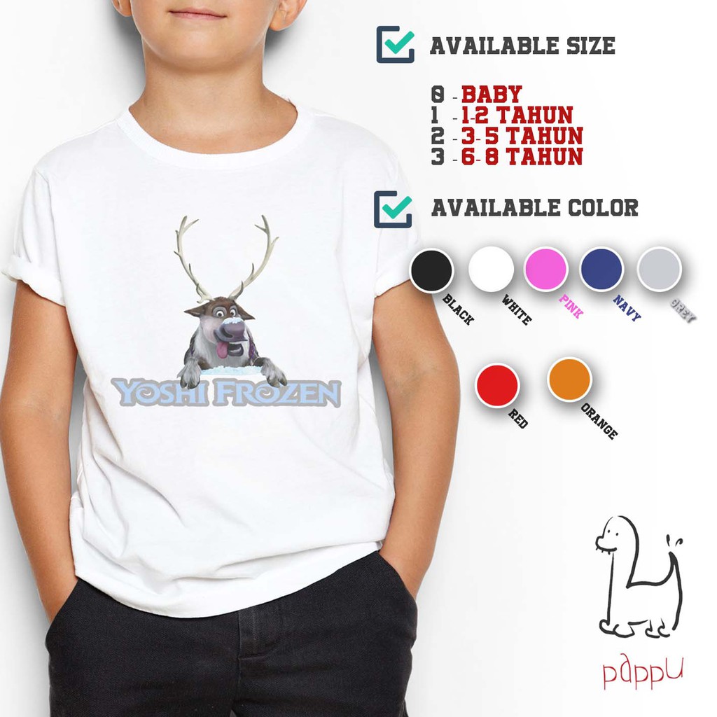 Jual [COD] C/9 Distro Kaos Anak Costum Nama Sven Rusa Frozen II Movie ...