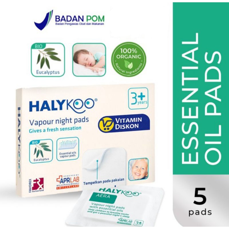 Jual Halykoo Vapour Night Pads With Essential Oil (isi 5 pads) | Shopee ...