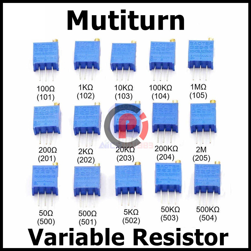 Jual Multiturn Variable Resistor Multi Turn Variabel Trimpot Trimmer ...