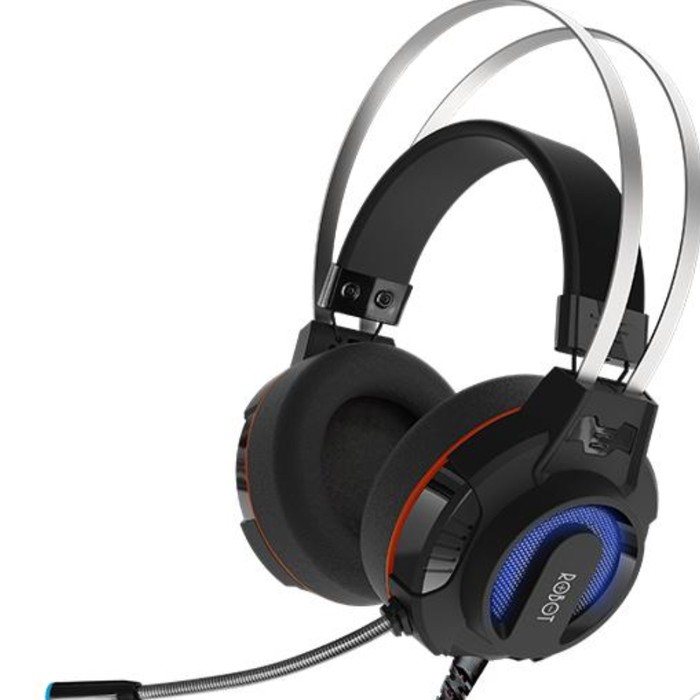 Jual Gaming Wired Headset ROBOT RH-G20 Black with 7 LED Light (Original ...