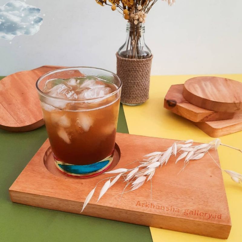 Jual Coaster kayu,coaster kayu persegi panjang,tatakan gelas kayu,alas ...