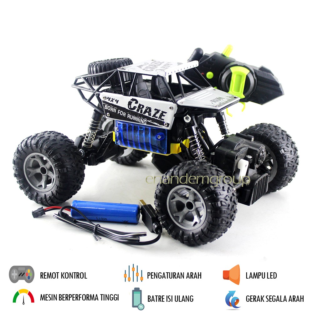 Jual Mainan Mobil Offroad Remot Kontrol RC Rock Crawler 4WD 2,4 GHZ Craze | Shopee Indonesia