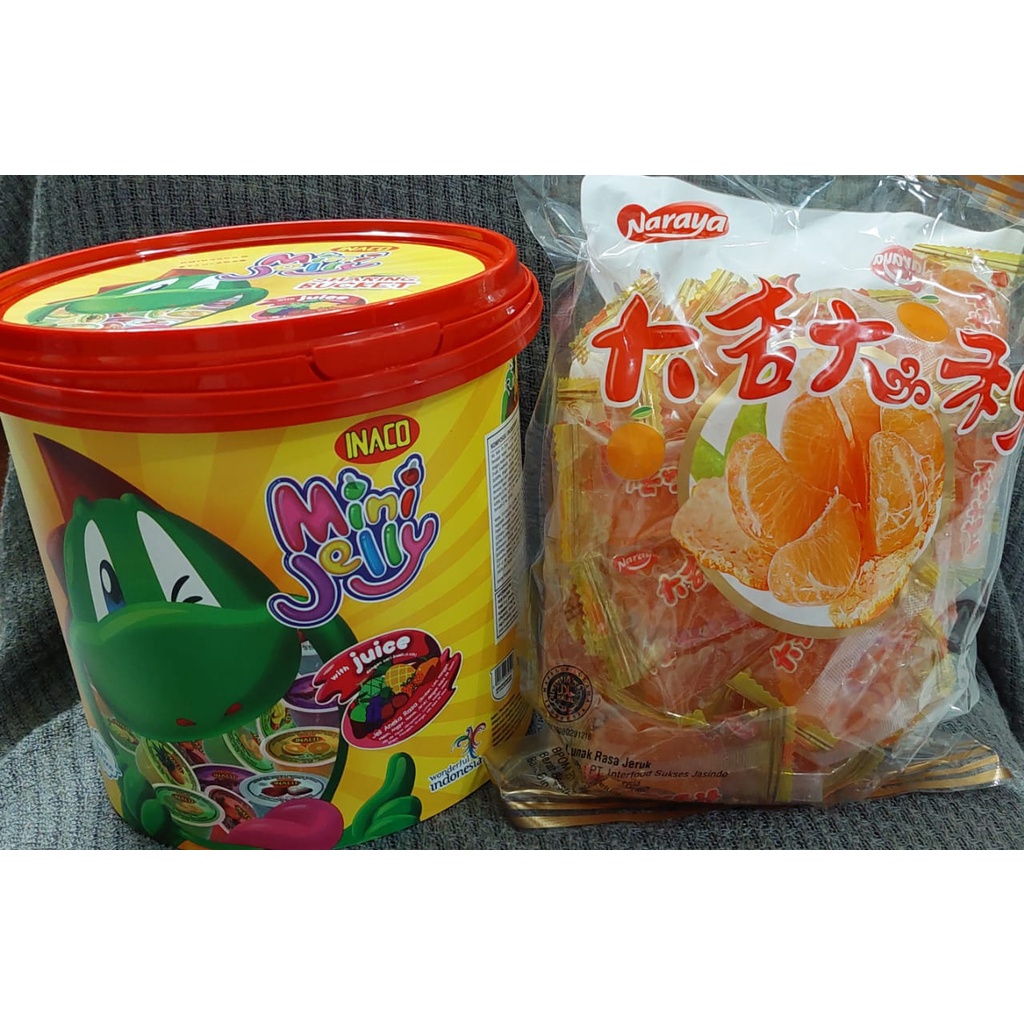 Jual Paket Hemat Jelly Inaco Bucket ini 50pcs & Naraya Jelly Jeruk ...