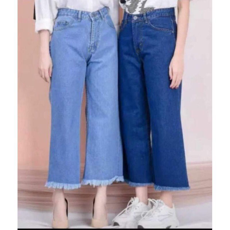 Jual Celana Kulot Rawis Cewek // Jeans Kulot Rawis | Shopee Indonesia