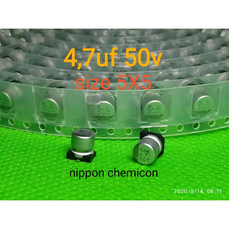Jual Solid kapasitor capasitor elko elco SMD 4,7uf 50v 4.7uf size 5x5 ...