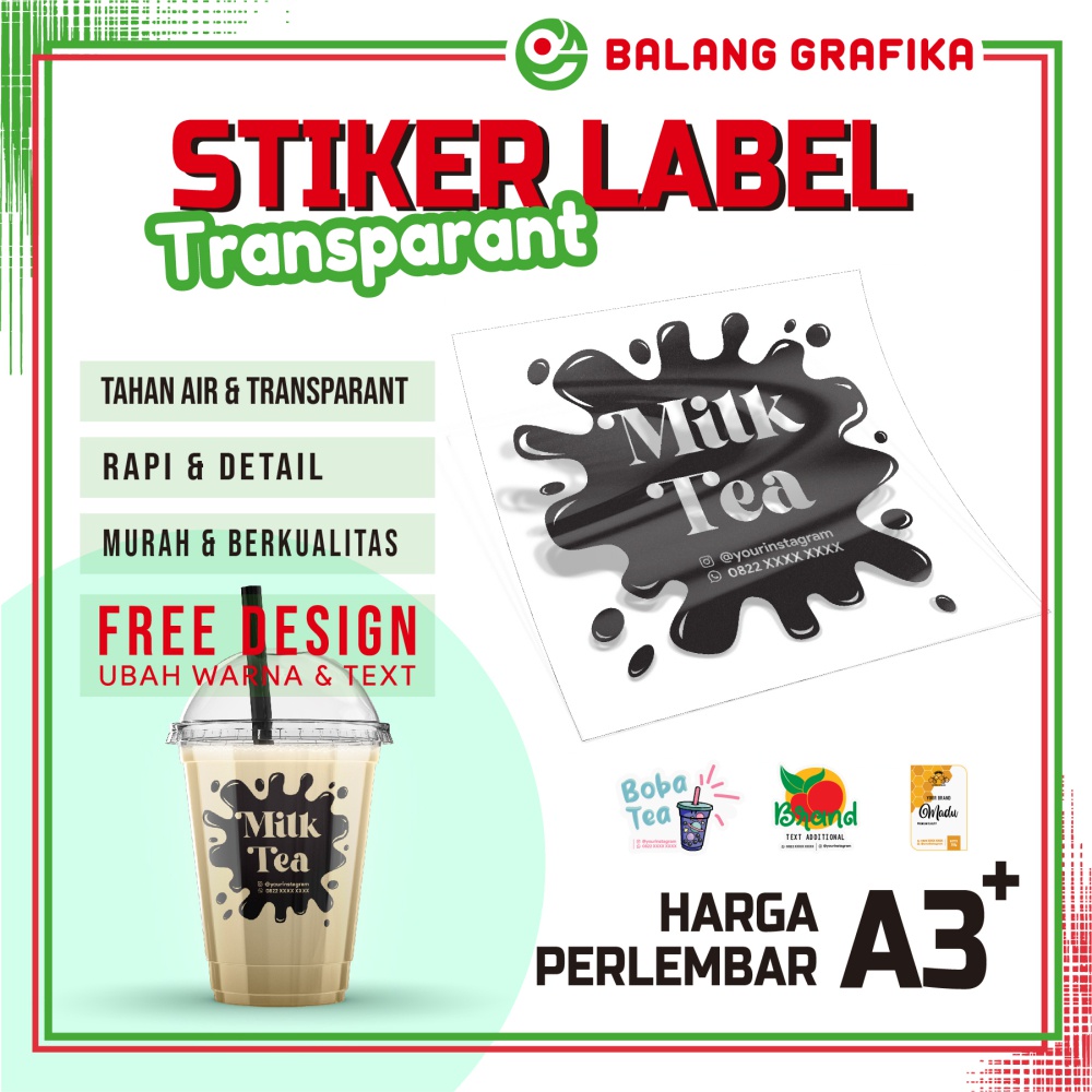 Jual Stiker Label Produk Print Sticker Lebel Pruduct Kemasan Cup Gelas ...