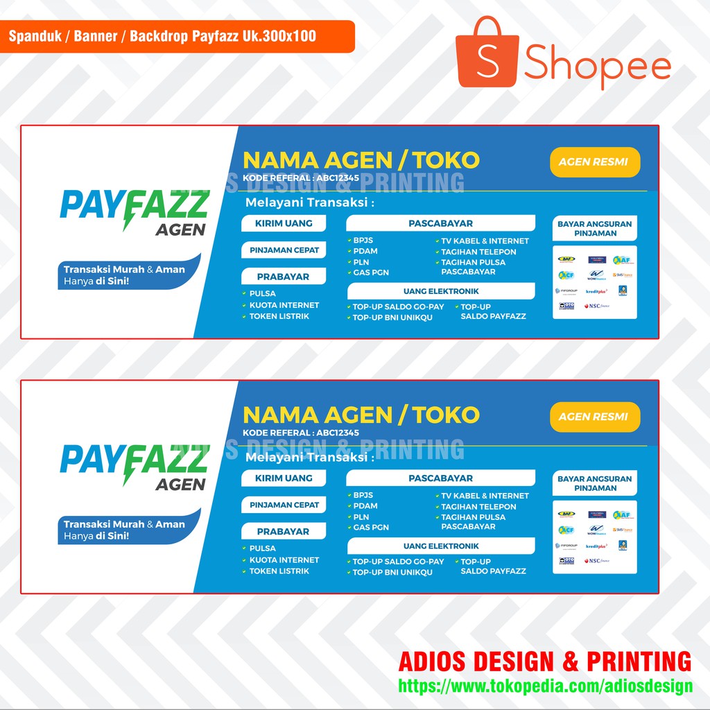 Jual Banner Spanduk PAYFAZZ ukuran 300x100 Mantap | Shopee Indonesia