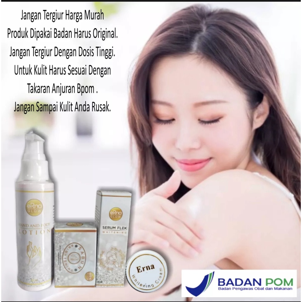 Jual PAKET ERNA WHITENING 4in1 SERUM FLEK ERNA + SABUN BRIGHTENING ERNA ...