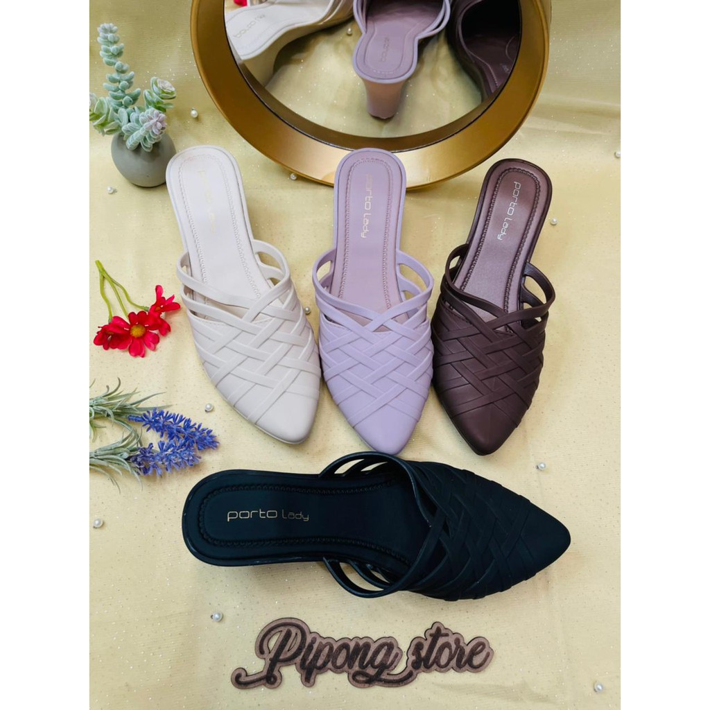Jual [ BEST SELLER ] Sendal Porto Lady Sandal Hak Sandal Heels Karet ...
