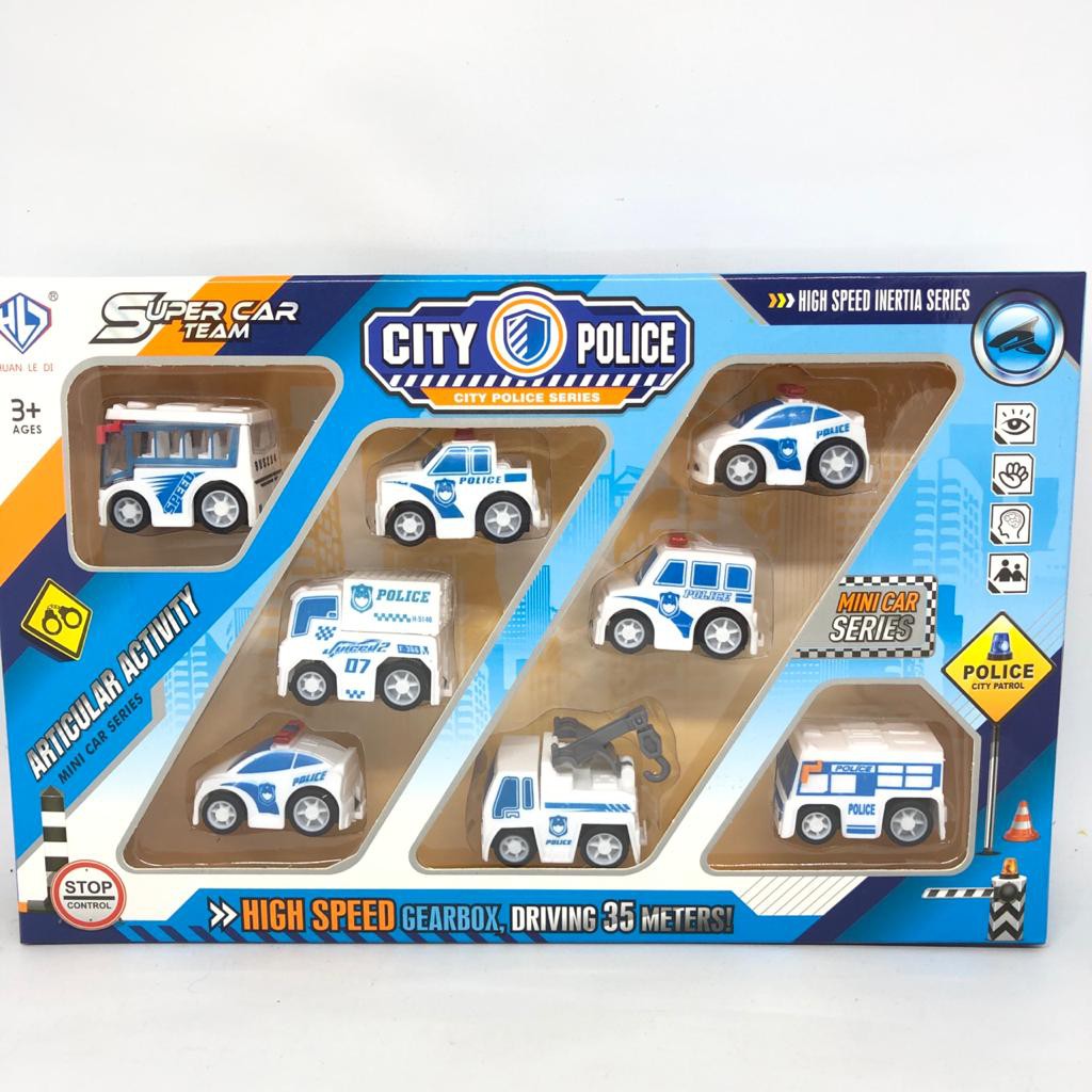 Jual Mainan anak mobil polisi / city police car set model friction isi ...