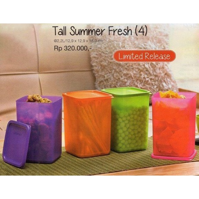 Jual Toples tupperware tall summer fresh promo (1set/4pcs) | Shopee ...