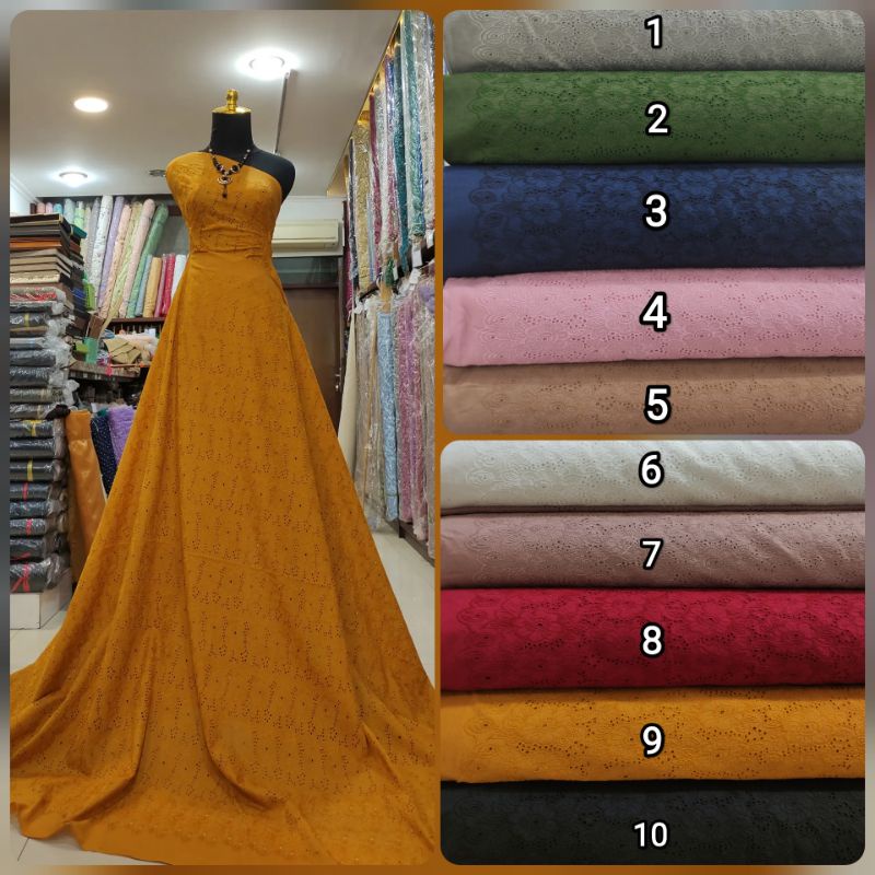 Jual Kain Katun Bordir Emboss Hole 40525 | Shopee Indonesia