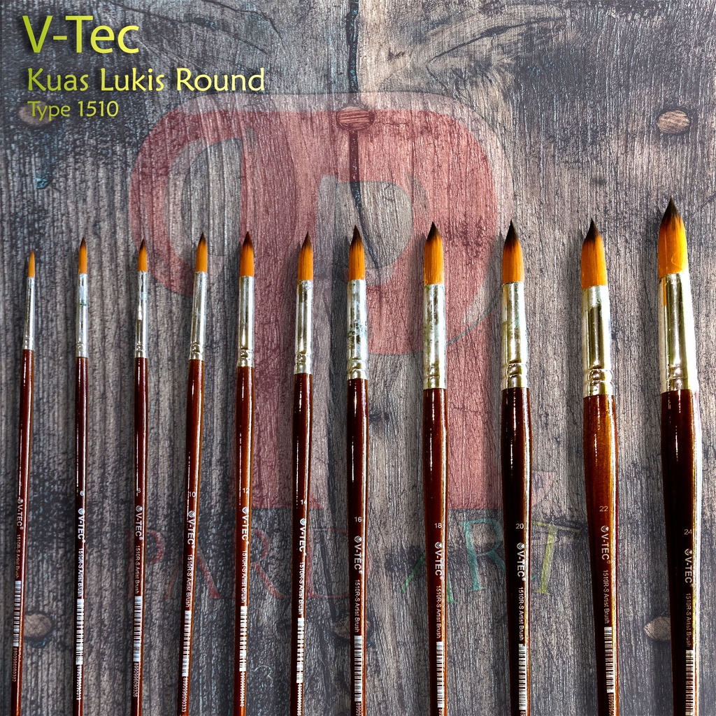 Jual V-Tec Kuas Round/Kuas Lukis/Kuas Lukis Round/Kayu Panjang | Shopee ...
