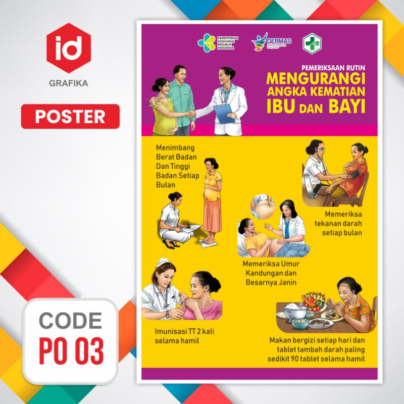 Jual POSTER PEMERIKSAAN RUTIN IBU HAMIL, IBU, DAN BAYI, POSTER KEBIDANAN, POSTER KESEHATAN ...