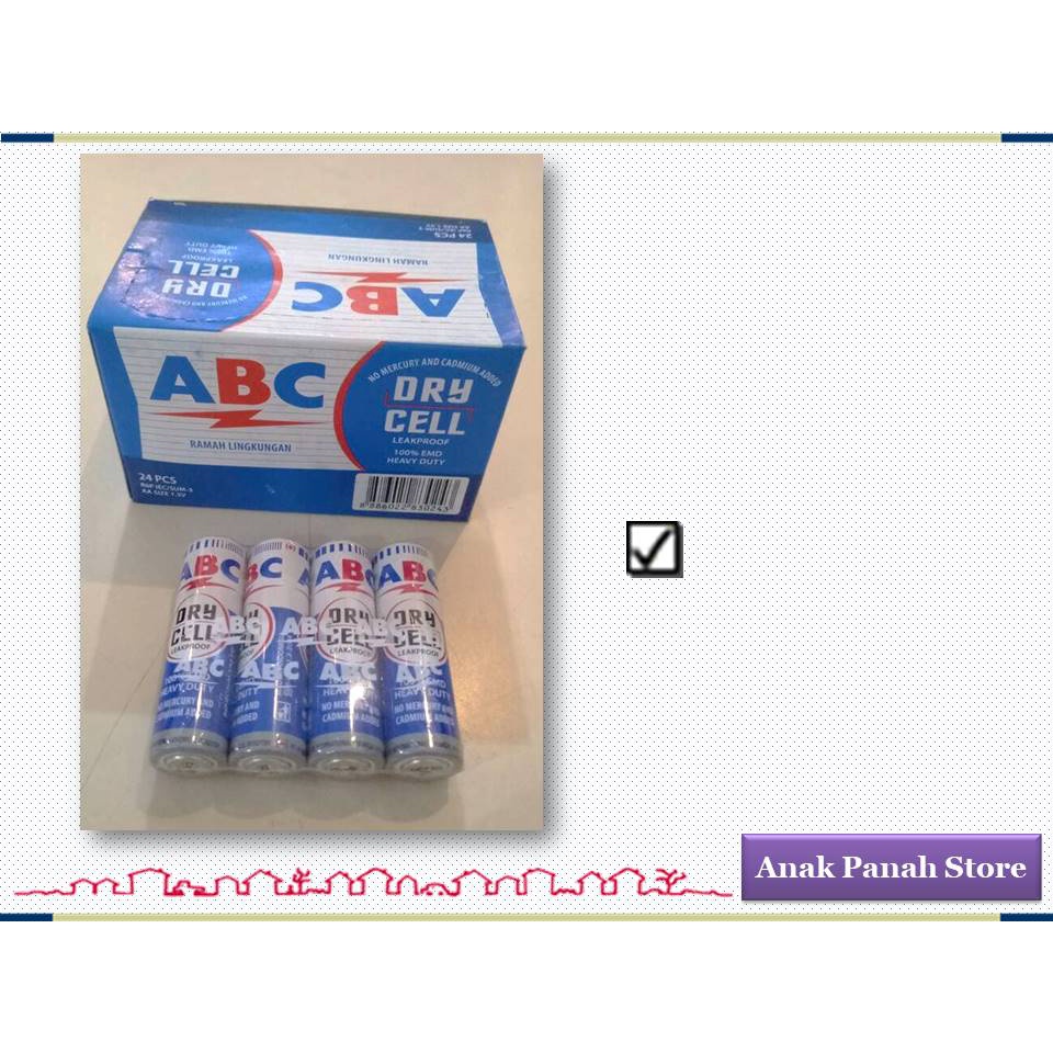 Jual Baterai Ukuran Kecil AA merk ABC Biru (Isi 4 buah) | Shopee Indonesia