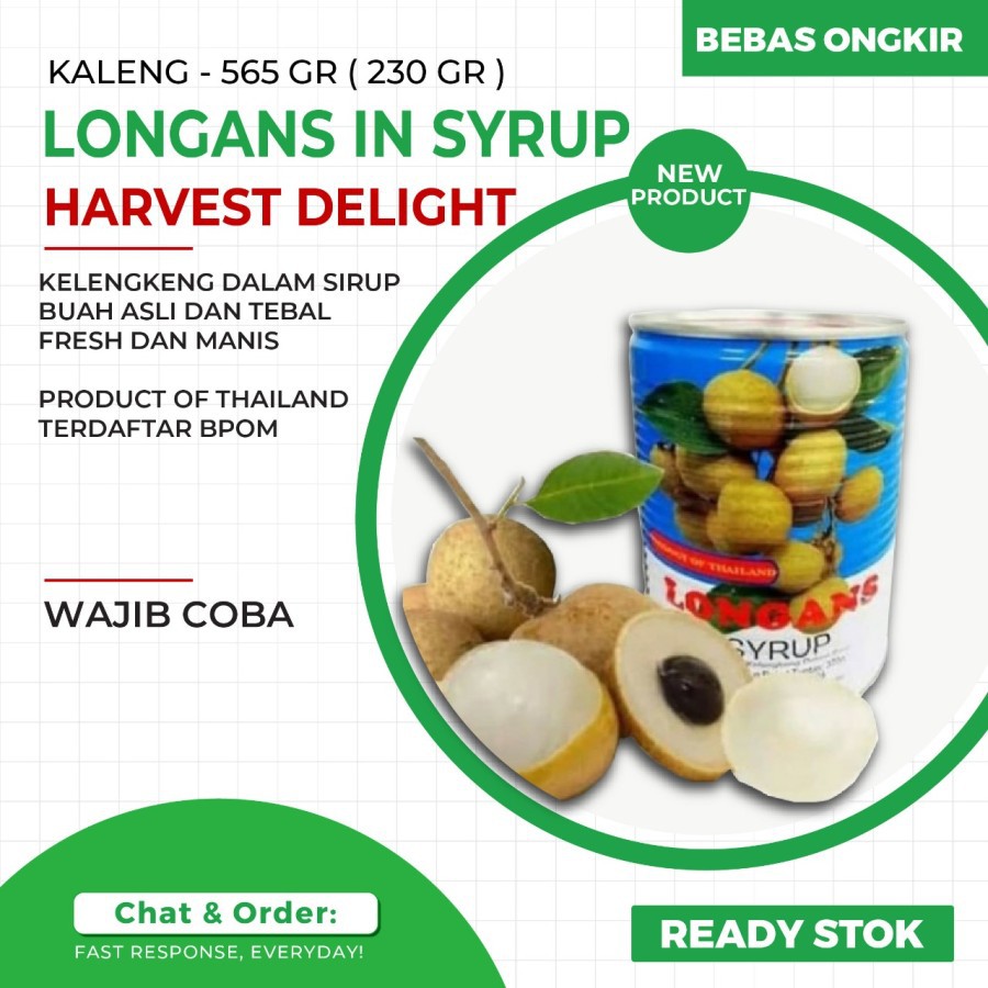 Jual Harvest delight longan in syrup / longan kalengan buah | Shopee ...