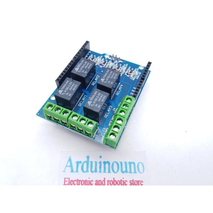 Jual Relay Shield 5V 4 Channel For Arduino Uno Mega Expansion Board V1 ...