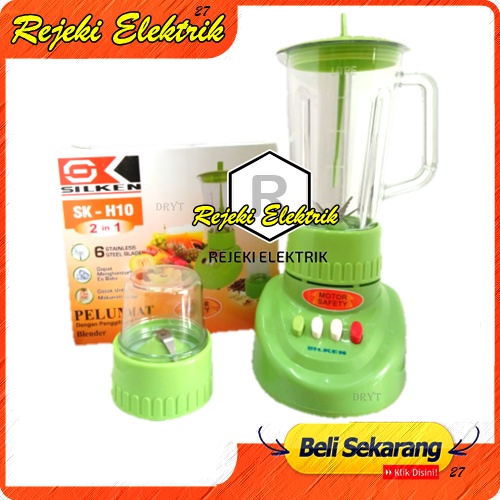 Jual Blender 2in1 Silken SK-H10 Hijau - Model seperti miyako 6 mata pisau | Shopee Indonesia