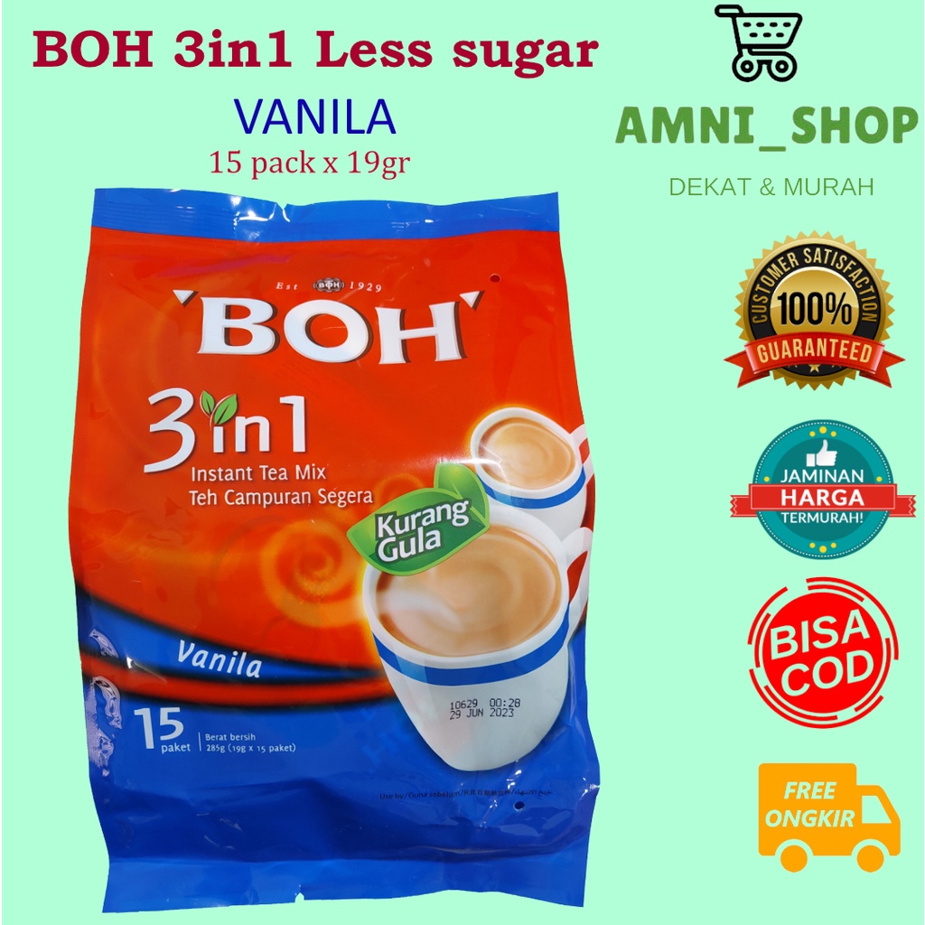 Jual Boh 3in1 less sugar original / caramel / vanilla Malaysia | Shopee ...